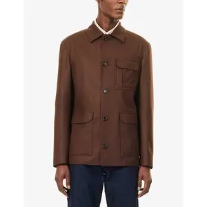 Corneliani Notch-lapel Virgin-wool And Cashmere-blend Overshirt