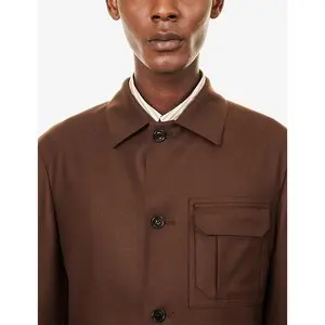 Corneliani Notch-lapel Virgin-wool And Cashmere-blend Overshirt
