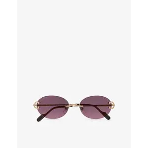 Cartier Ct0551s Rimless Round Sunglasses - Gold