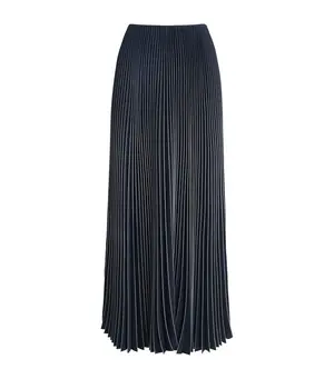 Fabiana Filippi Crêpe De Chine Pleated Maxi Skirt - Blue