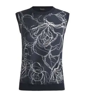 Fabiana Filippi Silk-blend Floral Sleeveless Blouse - Blue