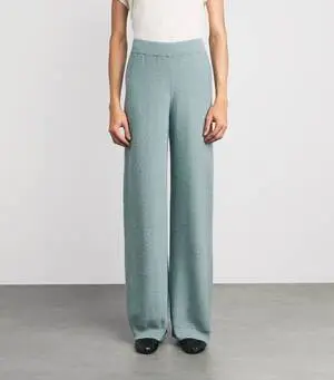 Fabiana Filippi Wool-silk Blend Embellished Wide-leg Trousers - Green
