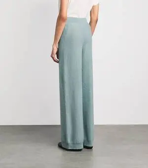 Fabiana Filippi Wool-silk Blend Embellished Wide-leg Trousers - Green