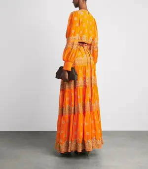Alice + Olivia Embellished Ruffled Maxi Dress
