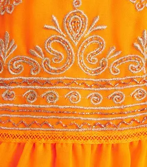 Alice + Olivia Embellished Ruffled Maxi Dress