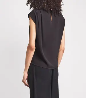 Agnona Sleeveless Draped Blouse