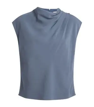 Agnona Sleeveless Draped Blouse - Blue