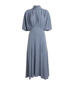 Agnona Draped Kimono Maxi Dress - Blue