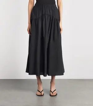 Theory Curved Yoke Midi Skirt