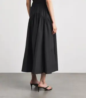 Theory Curved Yoke Midi Skirt