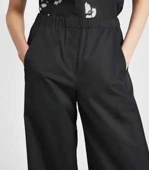 Theory Cotton Parachute Wide-leg Trousers - Black