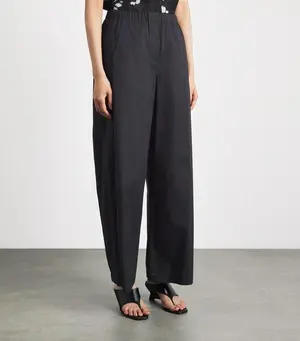 Theory Cotton Parachute Wide-leg Trousers - Black