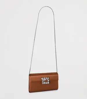 ROGER VIVIER Satin Efflorescence Envelope Clutch Bag