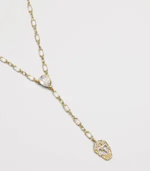 Alexander McQueen Pavé Skull Chain Necklace