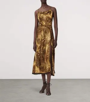 ALLSAINTS Animal Print Claire Midi Dress