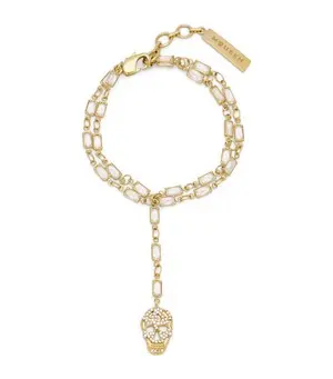 Alexander McQueen Pavé Skull Chain Bracelet