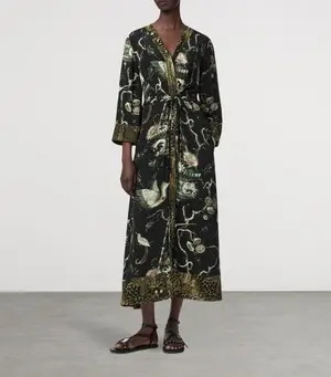 ALLSAINTS Printed Diana Midi Wrap Dress