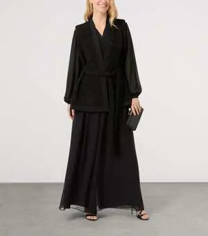 Marina Rinaldi Sparkling Tie-detailed Gilet