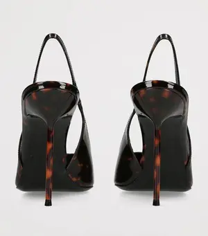 Paris Texas Patent Leather Lidia Slingback Pumps 105 - Brown