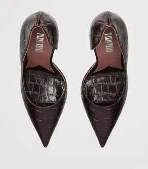 Paris Texas Leather Croc-embossed Vera Pumps 105