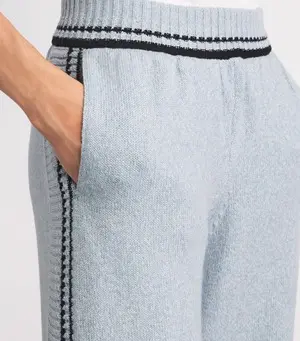BARRIE Mottled Cashmere Wide-leg Trousers