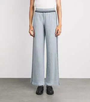 BARRIE Mottled Cashmere Wide-leg Trousers