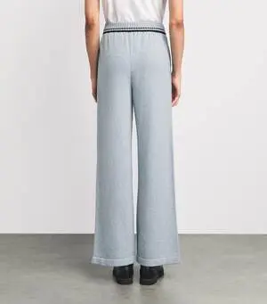 BARRIE Mottled Cashmere Wide-leg Trousers