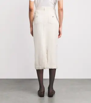 BARRIE Cashmere Cotton Midi Skirt