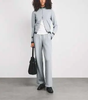 BARRIE Mottled Cashmere Zip-up Cardigan