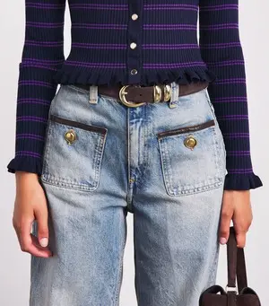Sandro Suede Buckle Belt