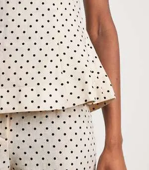 Faithfull The Brand Linen Polka-dot Iria Top