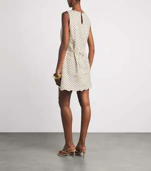 Faithfull The Brand Linen Polka-dot Mini Dress - White