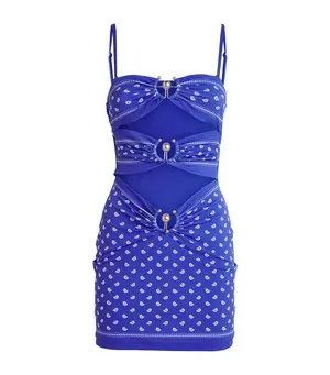 Christopher Esber Bandana Orbit Mini Dress - Blue