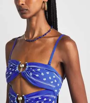Christopher Esber Bandana Orbit Mini Dress - Blue