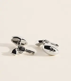 BABETTE WASSERMAN LONDON Rhodium-plated Pistol Cufflinks - Silver