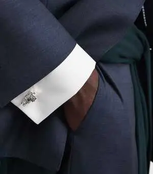 BABETTE WASSERMAN LONDON Rhodium-plated Robot Cufflinks
