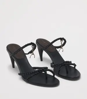 Alexander McQueen Beaded Rosa Heeled Sandals 70