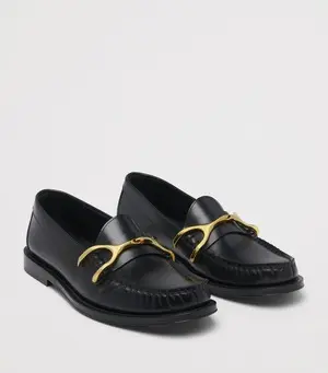 Alexander McQueen Leather Wishbone Loafers