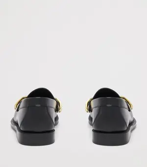 Alexander McQueen Leather Wishbone Loafers
