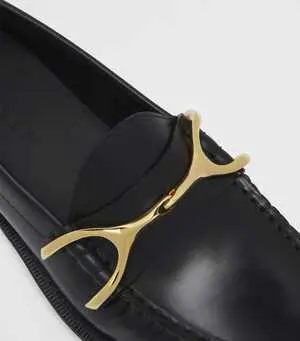 Alexander McQueen Leather Wishbone Loafers