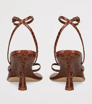 Simkhai Croc-embossed Leather Kelsey Heeled Sandals 75