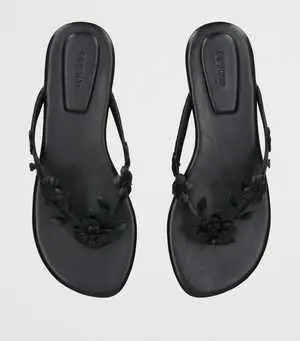 Simkhai Leather Floral Willow Flip Flops
