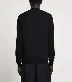 Play Comme Des Garcon Wool Rhinestone Heart Cardigan - Black