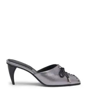 Alexander McQueen Leather Lexie Heeled Mules 70 - Brown