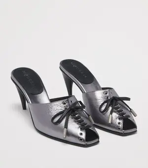 Alexander McQueen Leather Lexie Heeled Mules 70