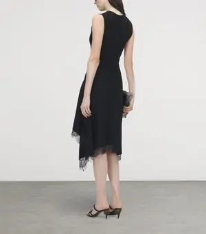 Alexander McQueen Sleeveless Lace-trimmed Midi Dress - Black