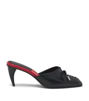 Alexander McQueen Leather Lexie Heeled Mules 70 - Black