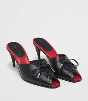 Alexander McQueen Leather Lexie Heeled Mules 70