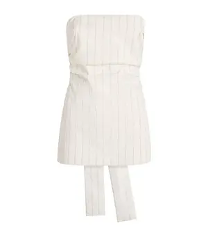 ST. AGNI Pinstripe Tie-detail Top - Ivory