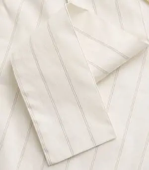 ST. AGNI Pinstripe Tie-detail Strapless Top